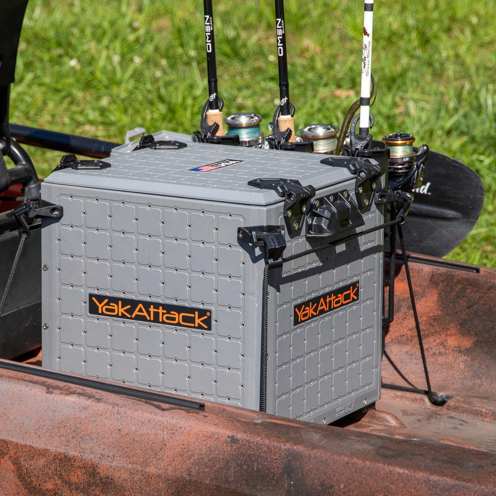 YakAttack |BlackPak Pro Kayak Fishing Crate |13x13 |Battleship Grey ...